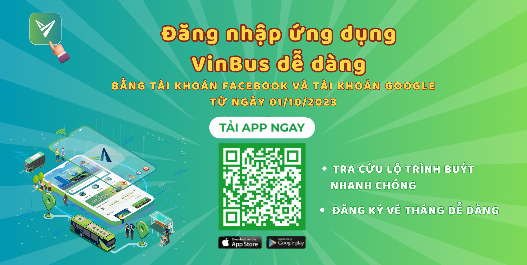 VinBus - Đăng nhập ứng dụng VinBus dễ dàng bằng tài khoản Facebook hoặc ...